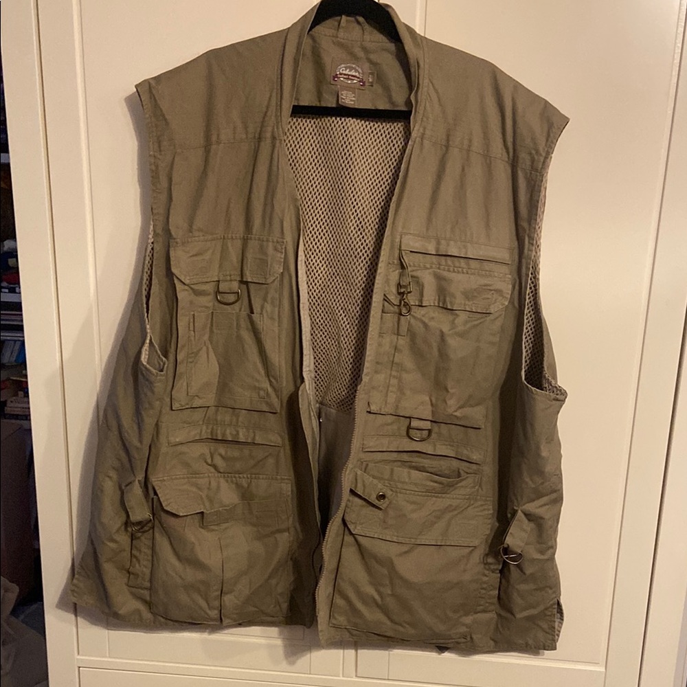 Cabela's Tan Utility Vest With Durable Fabric - Gem